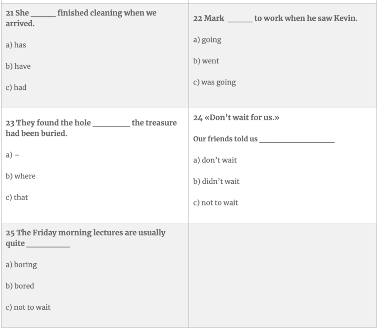 Aptis General Gramática y Vocabulario: ejemplos y ejercicios